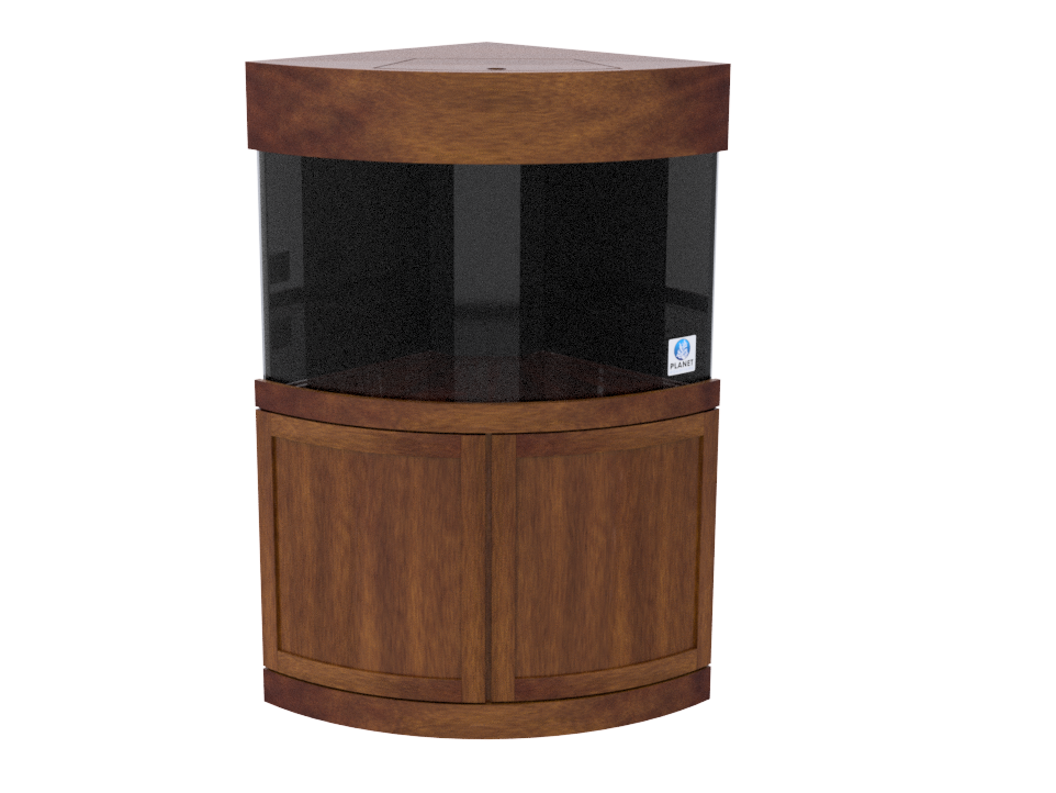 110 Gallon Bow Corner Aquarium Kit Classic Medium Oak – Dallas Aquarium ...