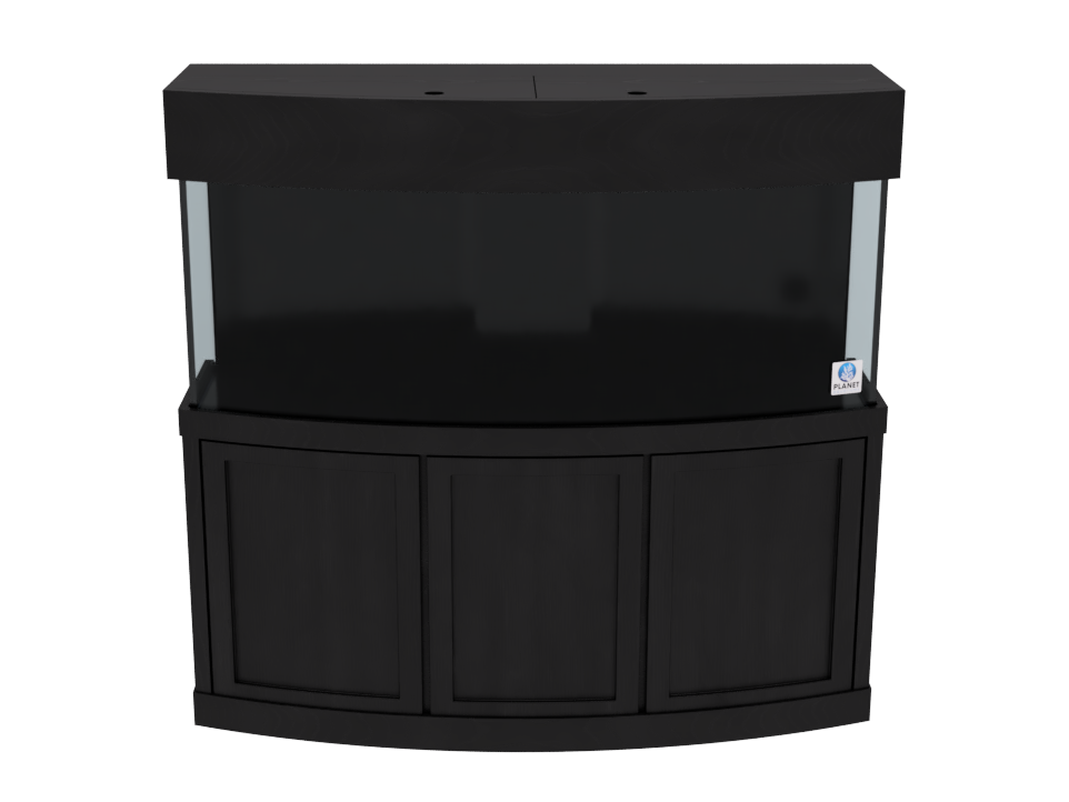 175 Gallon Bow Front Tank Kit Classic Black – Dallas Aquarium Experts ...