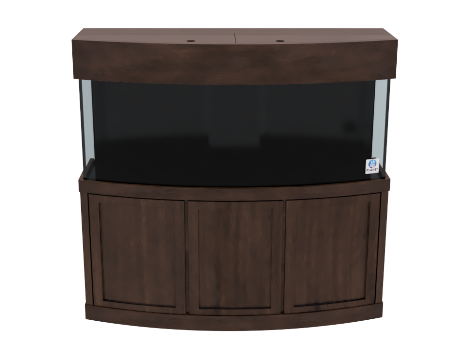 175 Gallon Bow Front Tank Kit Classic Mahogany – Dallas Aquarium ...
